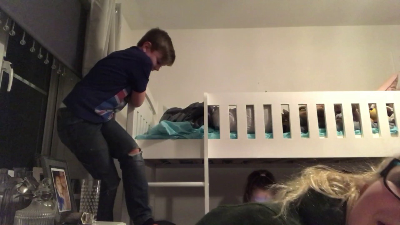 Boy falls off ladder whilst doing a YouTube video - YouTube