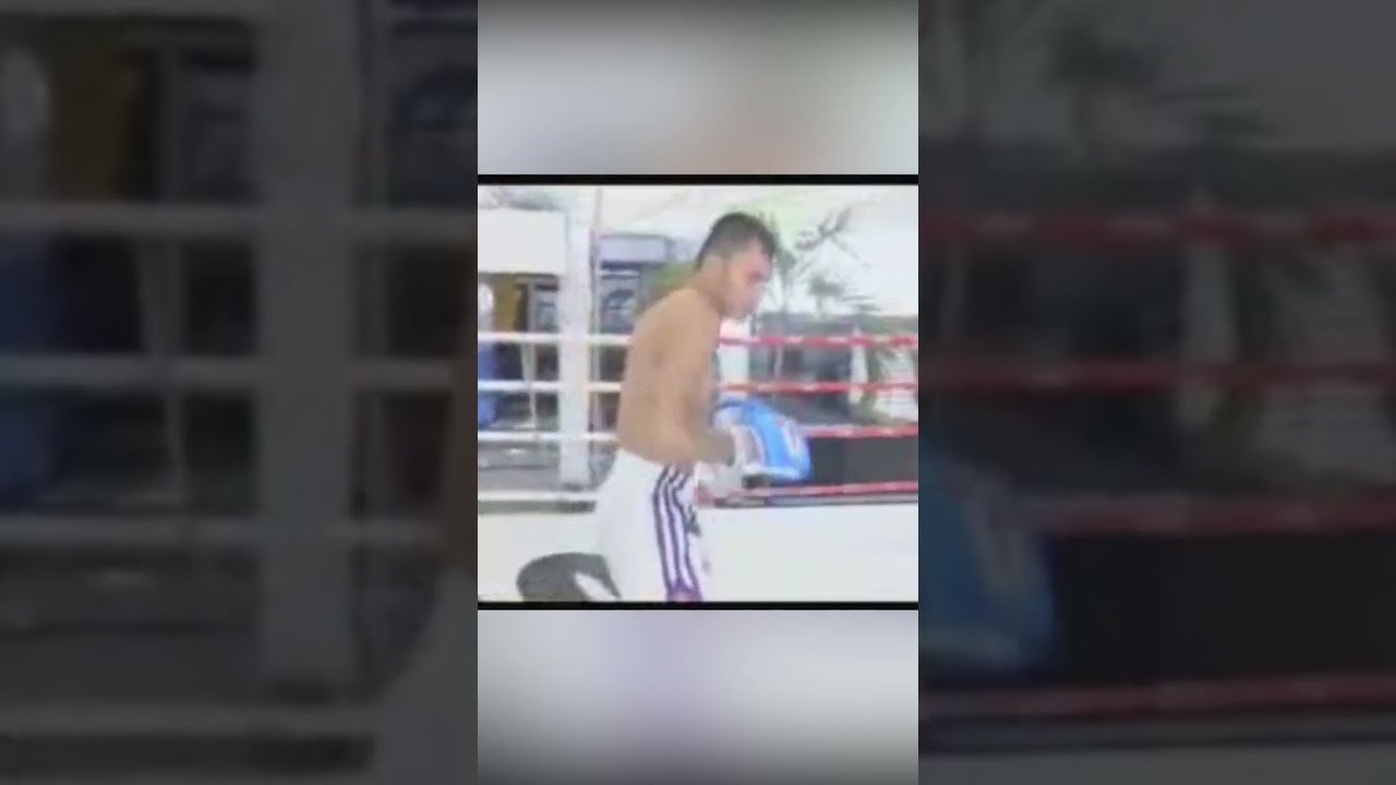 Unusual Reverse Foot Thrust (Back Spin Thrust) By Muay Thai Left Kick ...