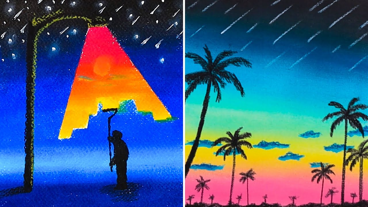 7 Awesome Drawing & Painting For Beginners || Tutorial Drawing - YouTube
