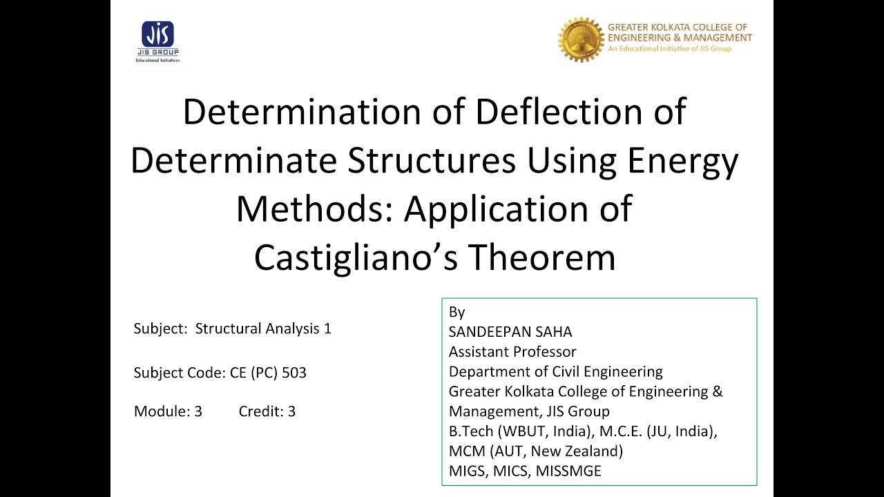 Structural Analysis I Determination of Deflection of Determinate ...