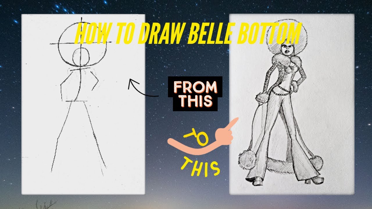 How to draw Belle Bottom | Minions: The Rise of Gru | Easy sketching of ...