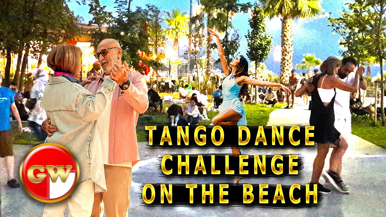 Tango dance challenge on the beach " Sahilde tango dansı " - YouTube