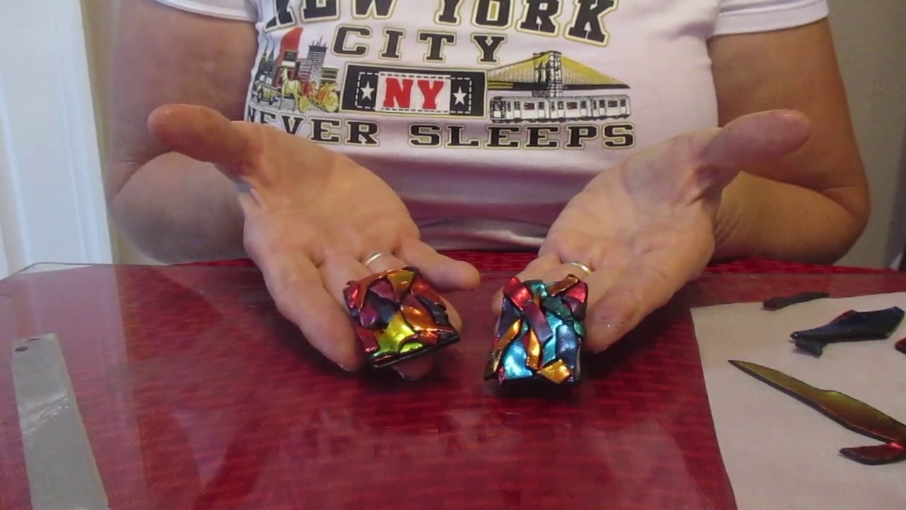 Polymer Clay Foil Mosaic Pendant - YouTube
