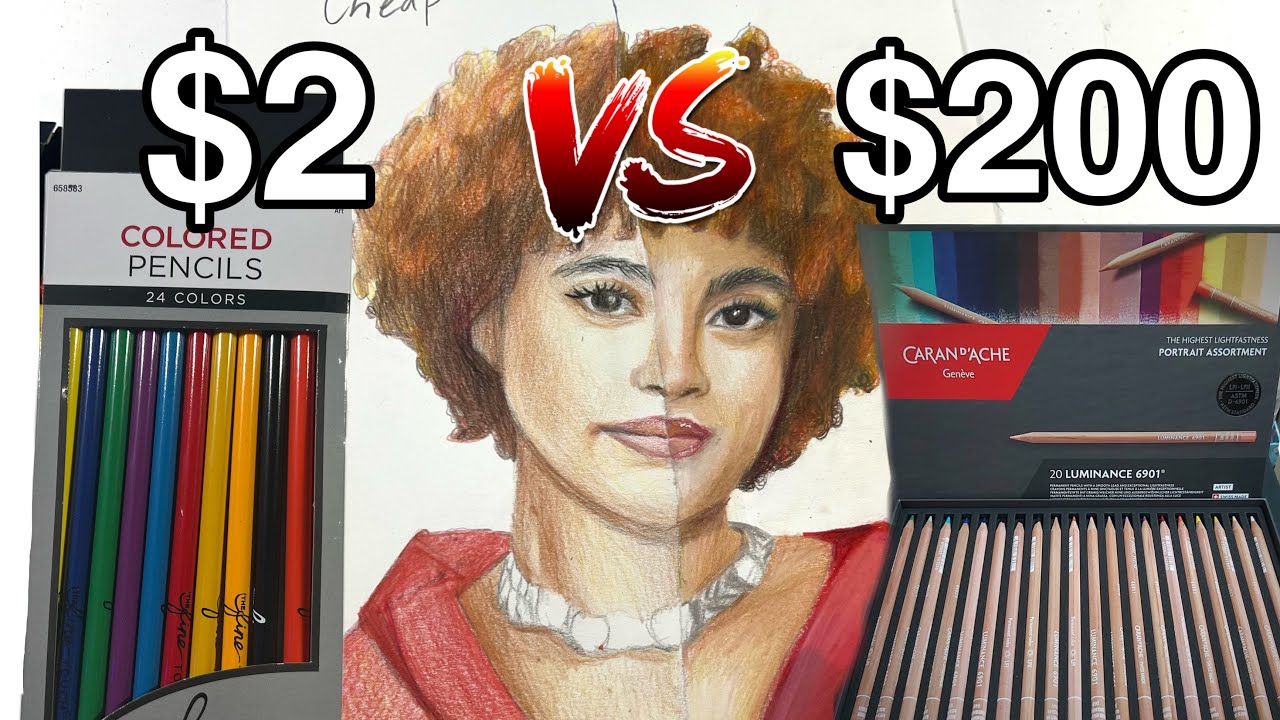 $2 Vs $200 Colored Pencil Challenge! - YouTube