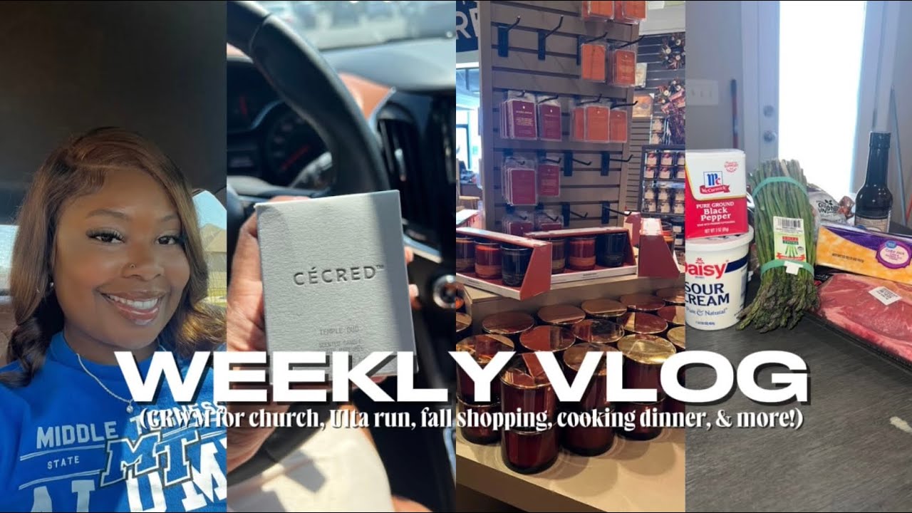 WEEKLY VLOG | GRWM FOR CHURCH, ULTA RUN, FALL SHOPPING, COOKING DINNER ...