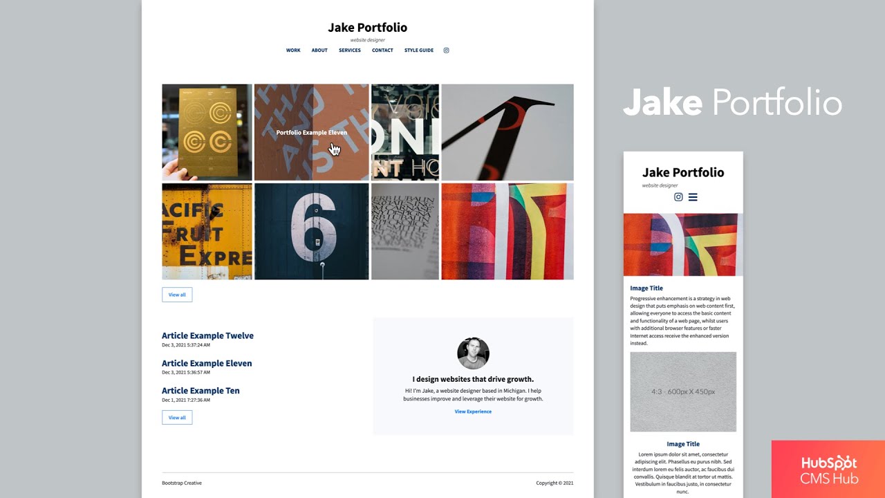 HubSpot Portfolio Website Templates - Architecture, Graphic Design ...