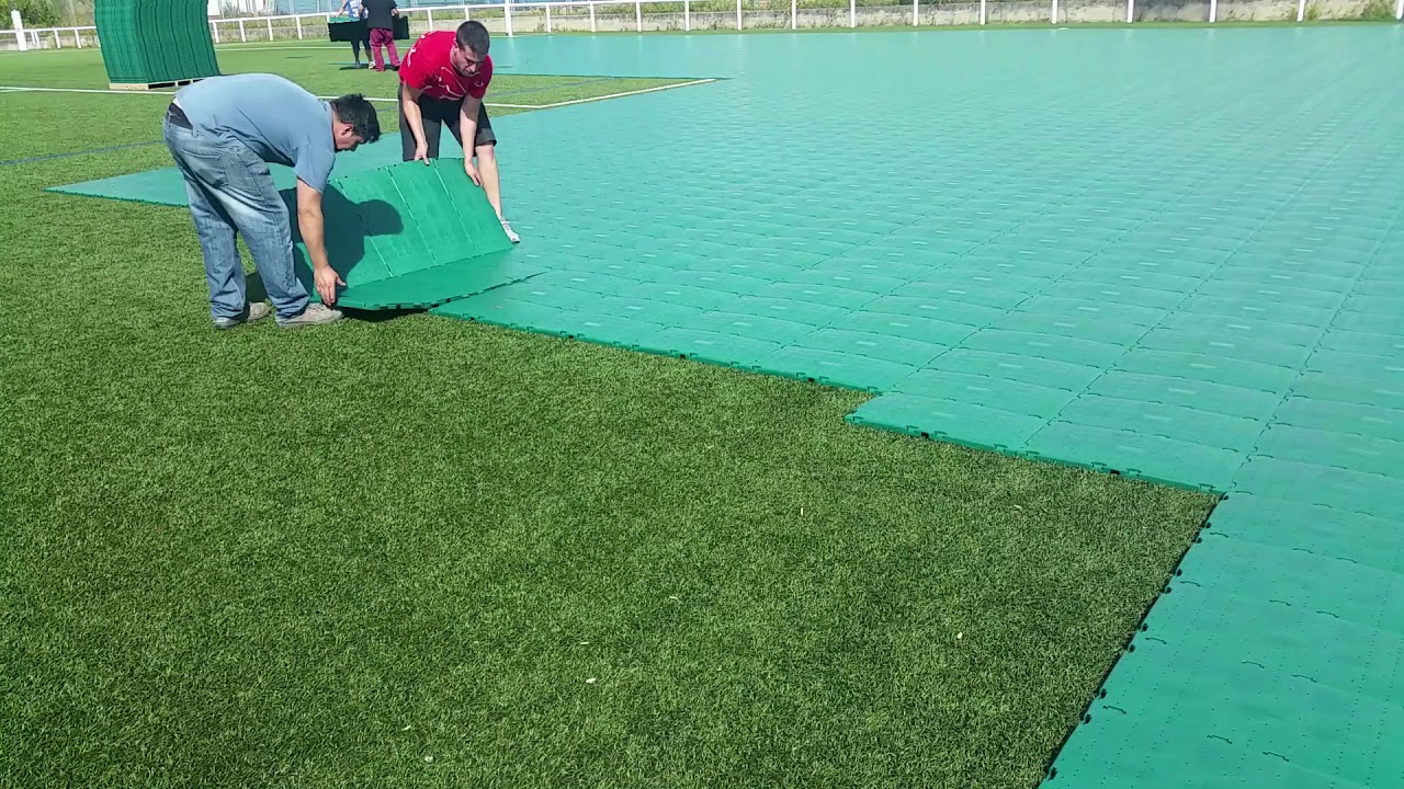 Install Turf protection flooring T-03 - YouTube