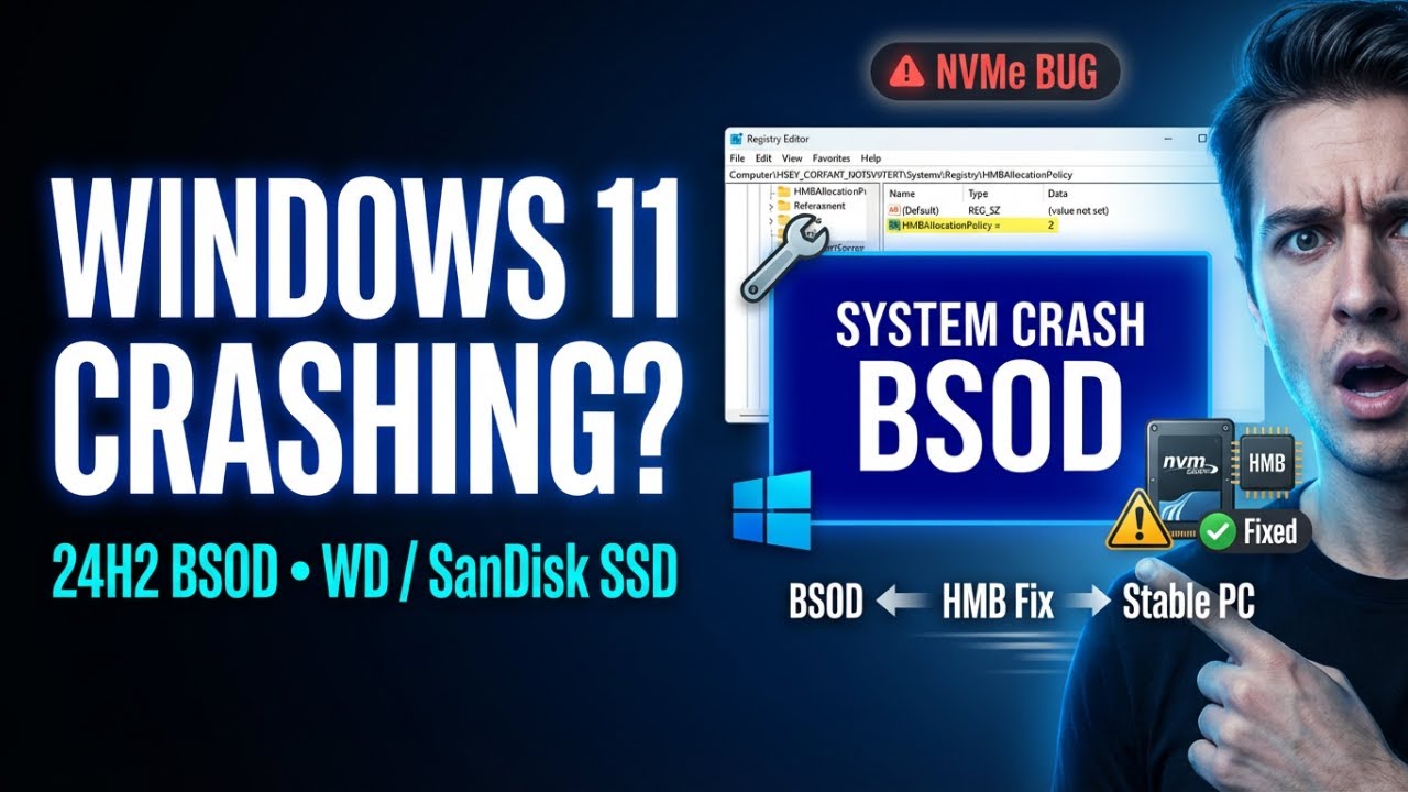 Fix Windows 11 24H2 Blue Screen Crashes | WD & SanDisk SSD BSOD Fix ...
