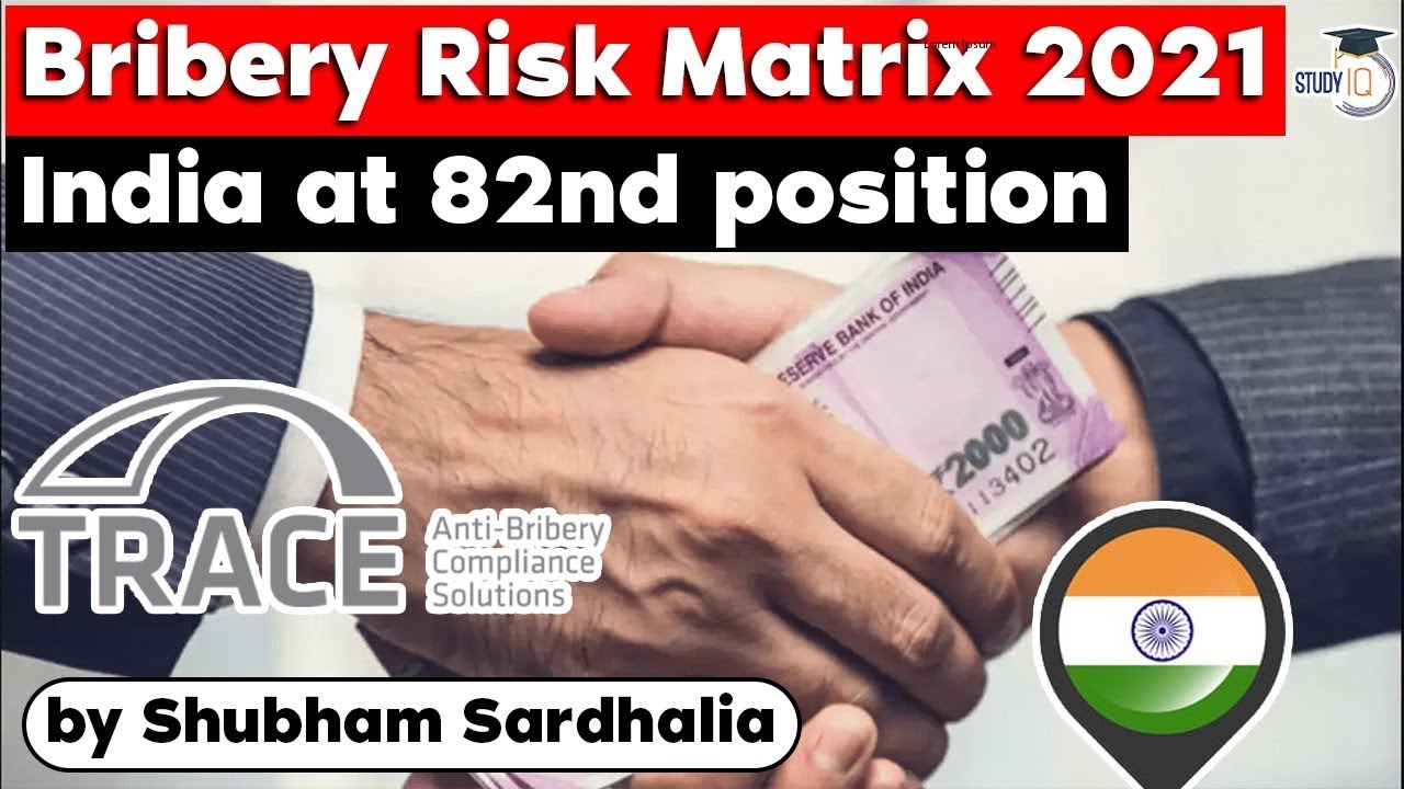 Bribery Risk Matrix 2021 by TRACE - India at 82nd position, UPSC ...