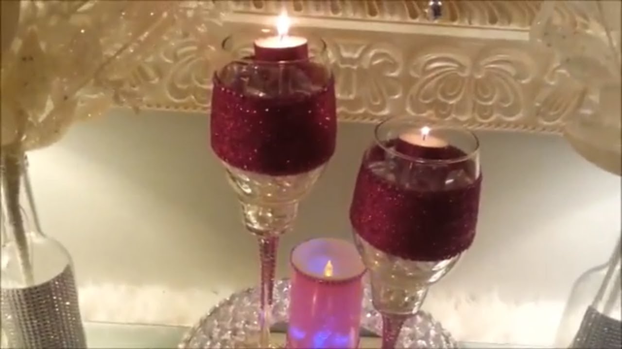 Elegant Maroon Candle Glasses | DIY Dollar Tree - YouTube