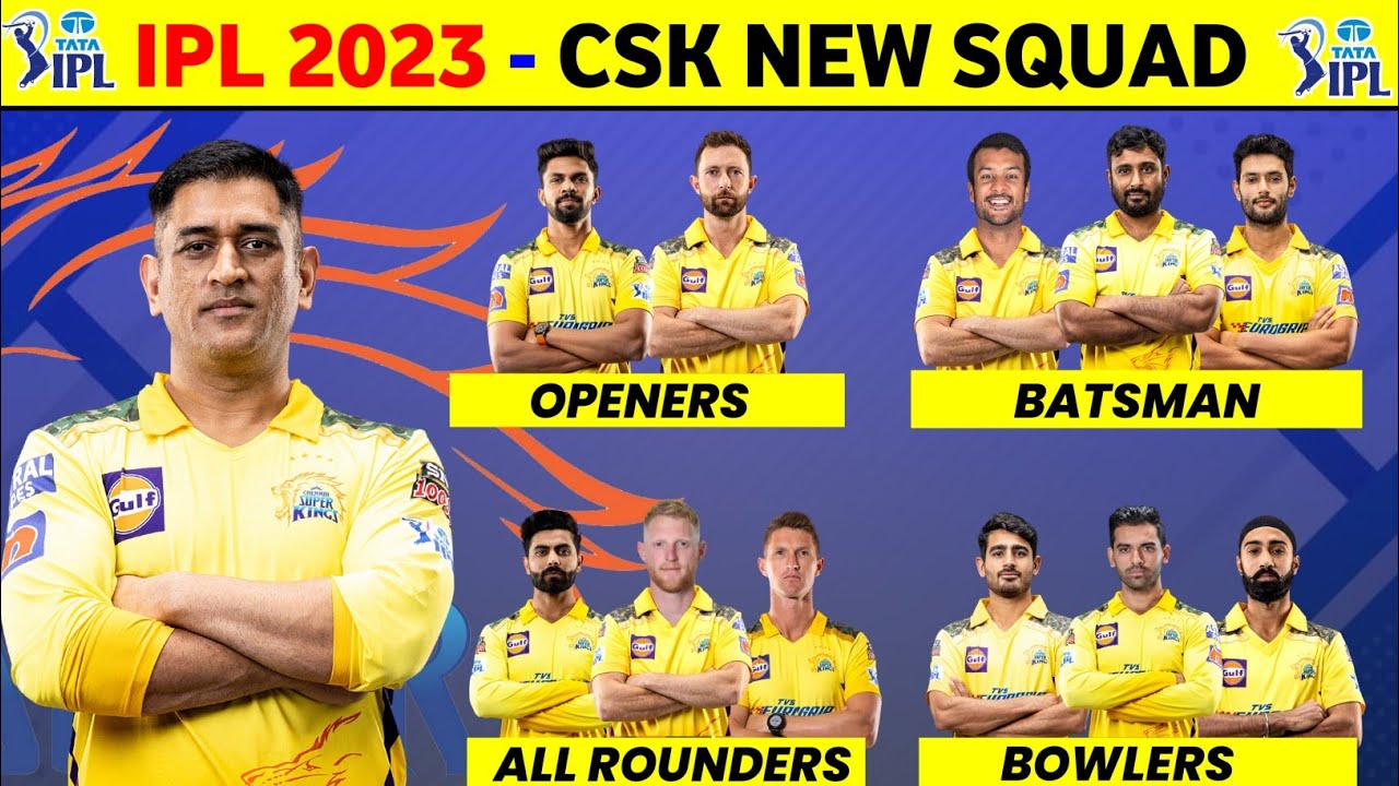 Csk Squad 2023 - Csk Team 2023 Players List || Chennai Super Kings 2023 ...