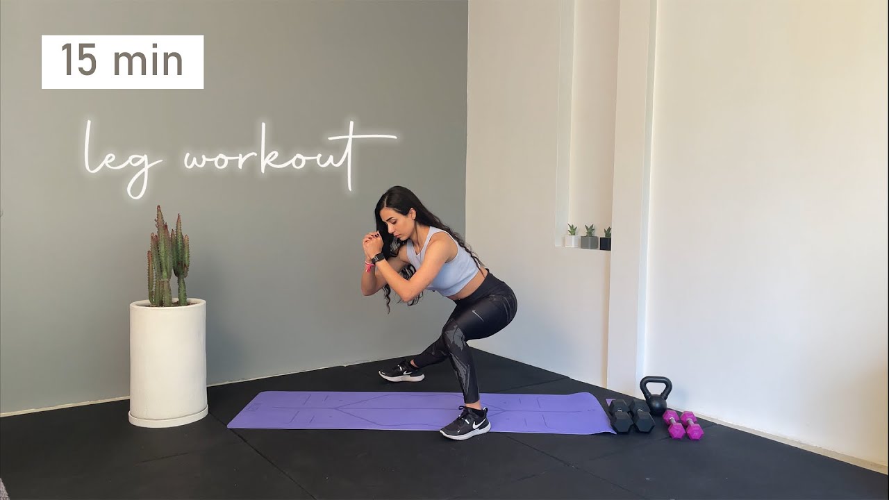 15 min LEG WORKOUT with DUMBBELLS | NO JUMPING-NO EQUIPMENT ...