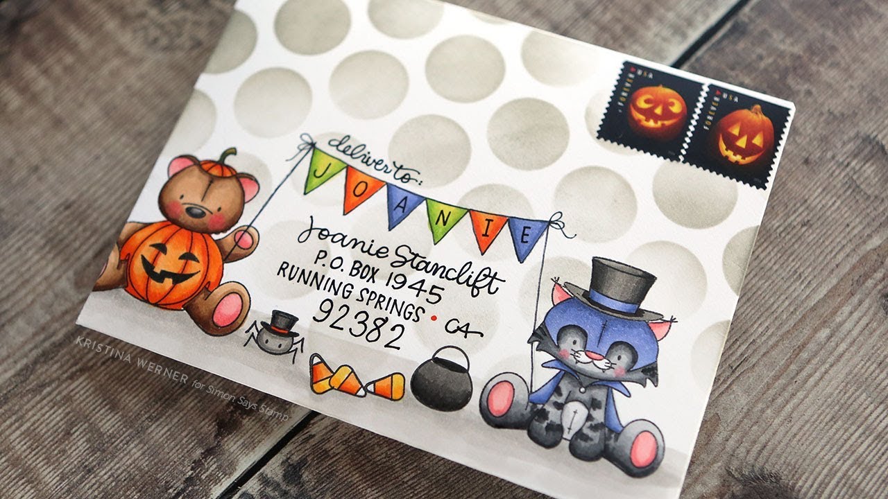 FUN HALLOWEEN ENVELOPE - Monthly Mail Art, October 2017 - YouTube
