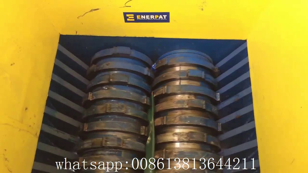 oil filter and scrap metal and steel drum shredder - YouTube