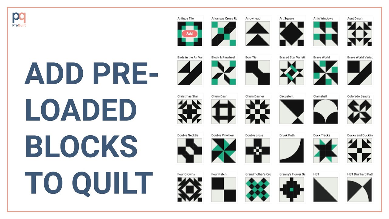 Course 1: Module 3c: How to Add Preloaded Blocks to Your Quilt - YouTube