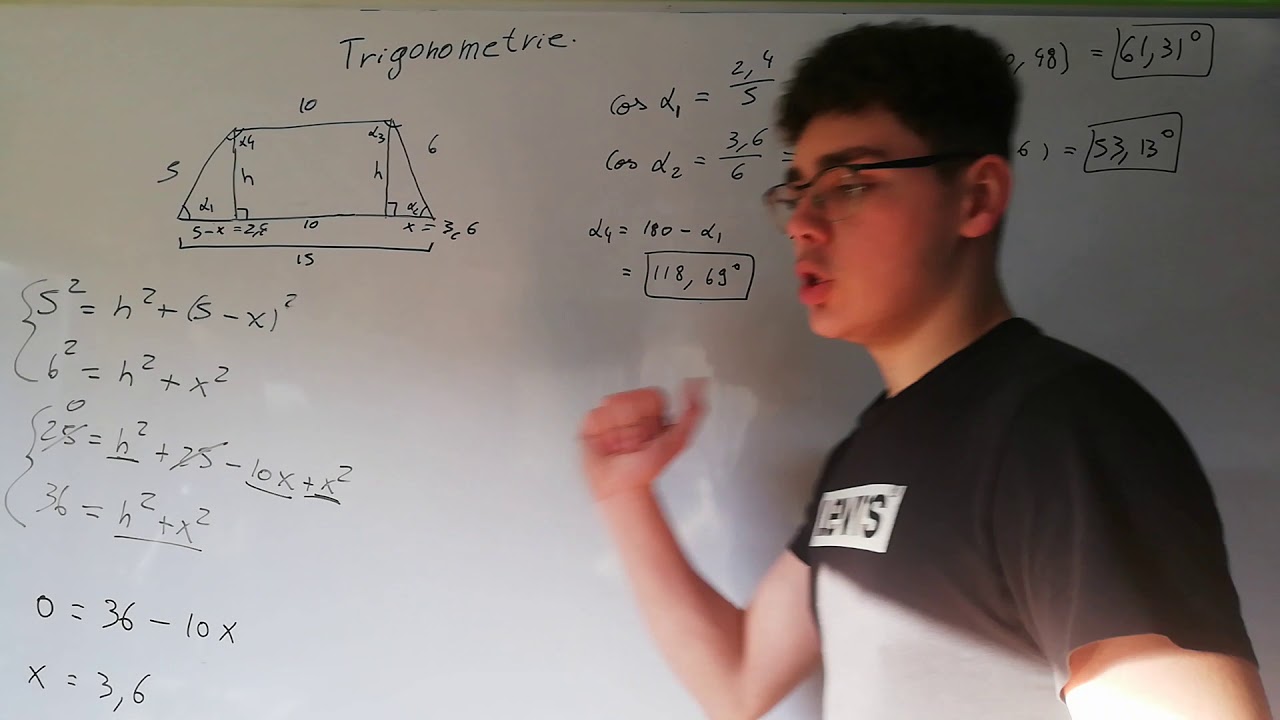 La loi des cosinus : exercice 2 (plus complexe) - YouTube