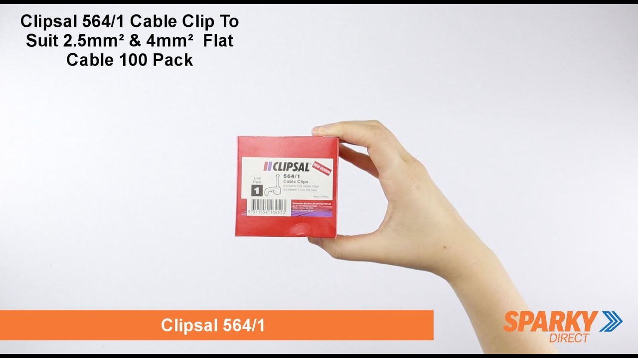 Clipsal 564/1 | Cable Clip To Suit 2.5mm² & 4mm² Flat Cable | 100 Pack ...