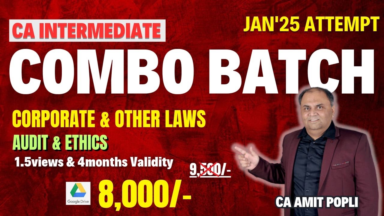 CA Inter || Law and Audit for Jan-25 Special Batches with Test Series ...