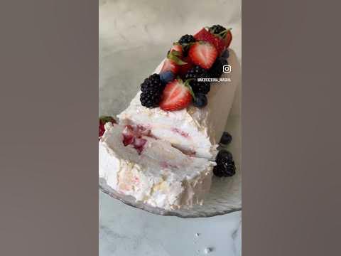 Меренговый рулет 🍓 Ингредиенты в описании… #меренговыйрулет #рецепты # ...