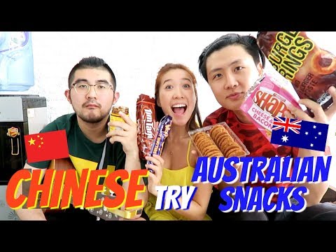 CHINESE TRY AUSTRALIAN SNACKS | Chinese + English - YouTube