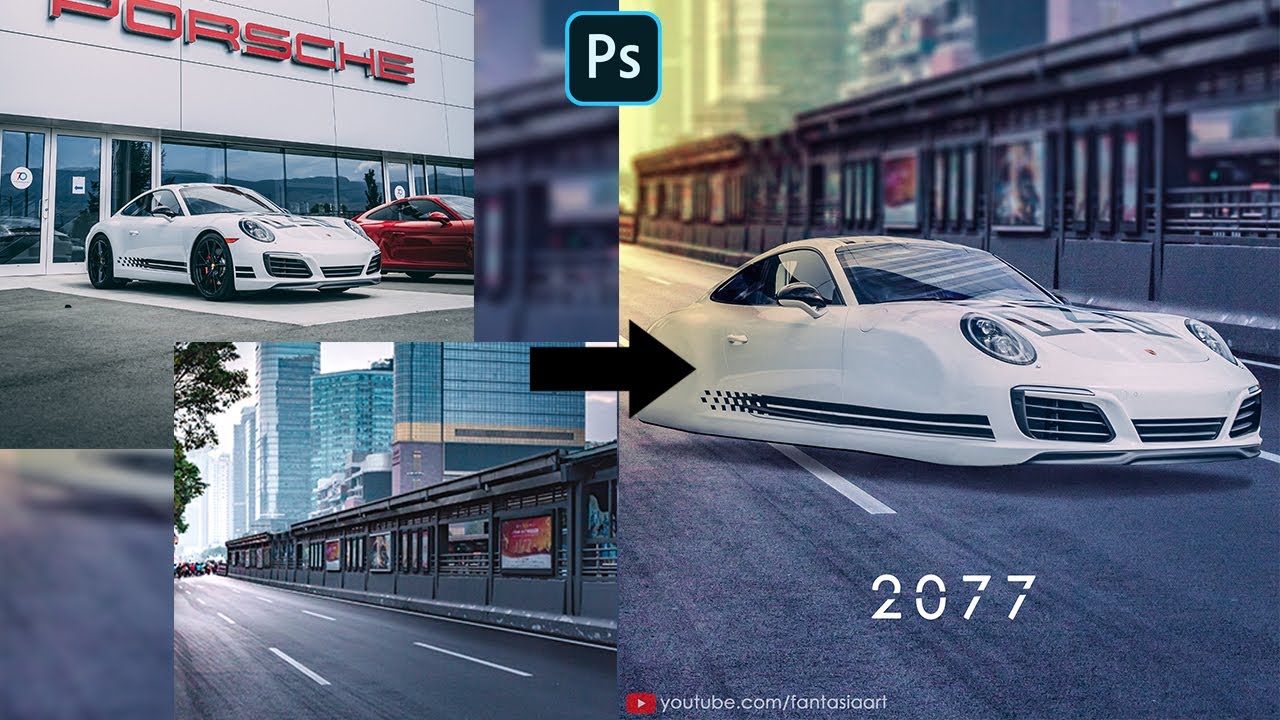 Future Hover Car Photoshop Manipulation | Flying Car Photoshop Tutorial ...