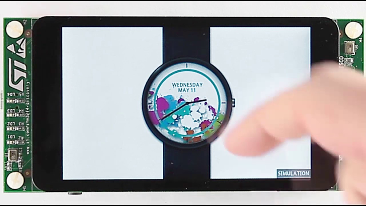 Smartwatch embedded GUI demo running on STM32F469I-DISCO - YouTube