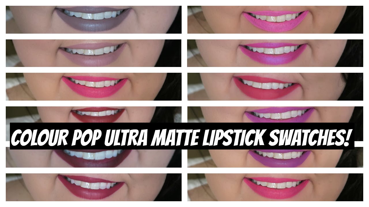 COLOUR POP ULTRA MATTE LIPSTICK SWATCHES + LUMIERE 2!! || ♡ - YouTube