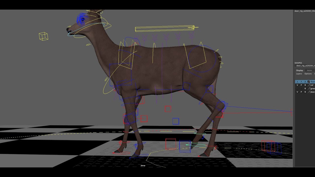 Work in progress Urban deer walk animation. - YouTube