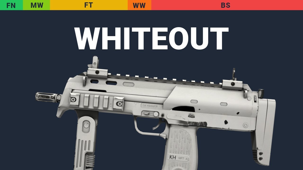 MP7 Whiteout - Skin Float And Wear Preview - YouTube