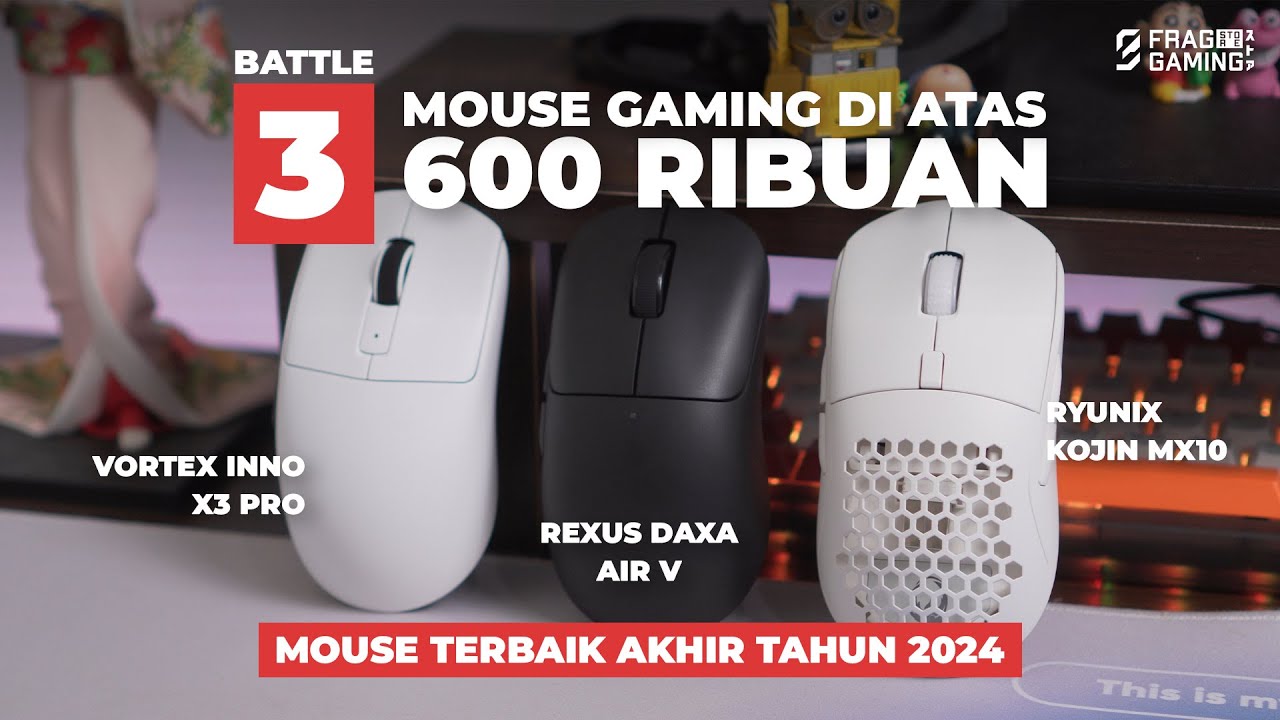 3 MOUSE GAMING 4K 8K PENUTUP 2024 ! Rexus Daxa Air V , Vortex Inno X3 Pro & Sades Kojin MX10 😎 ...