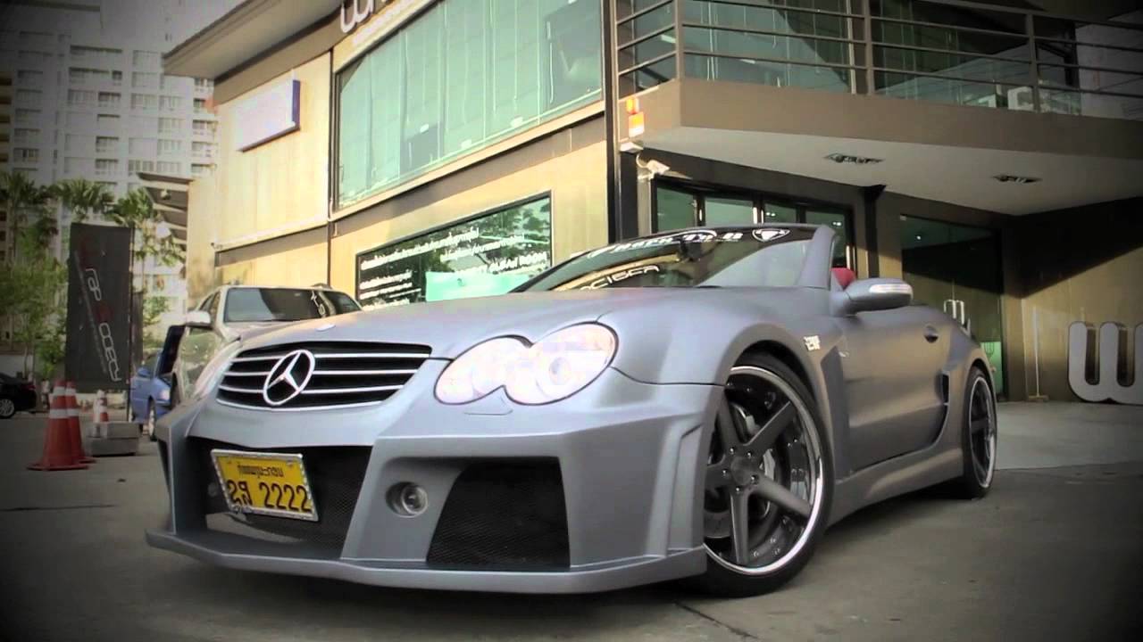 ฟิล์มเปลี่ยนสีรถยนต์ Mercedes Benz SL600 Wide Body (Matte Frozen Grey ...