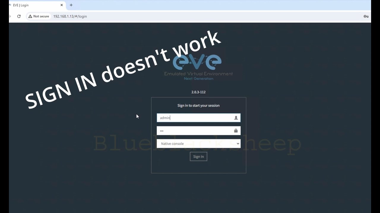 Sign in Doesn't work | How to fix LOGIN issue in EVE-NG - YouTube