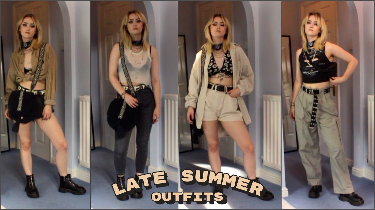 late summer outfits [4 LOOKS] - YouTube