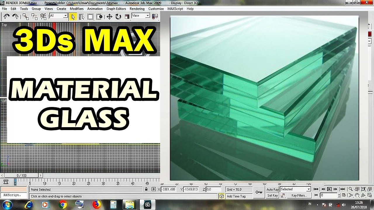 668 MATERIAL GLASS OBJEK 3DS MAX - 3DMAX - YouTube