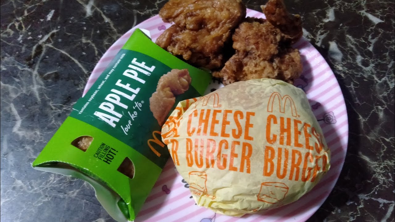 YUMMERS!!! Mcdonald's Chicken, Cheeseburger and Apple Pie For Dinner # ...
