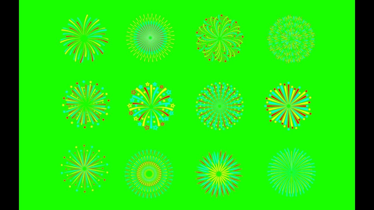 FIREWORKS ON GREEN SCREEN. - YouTube