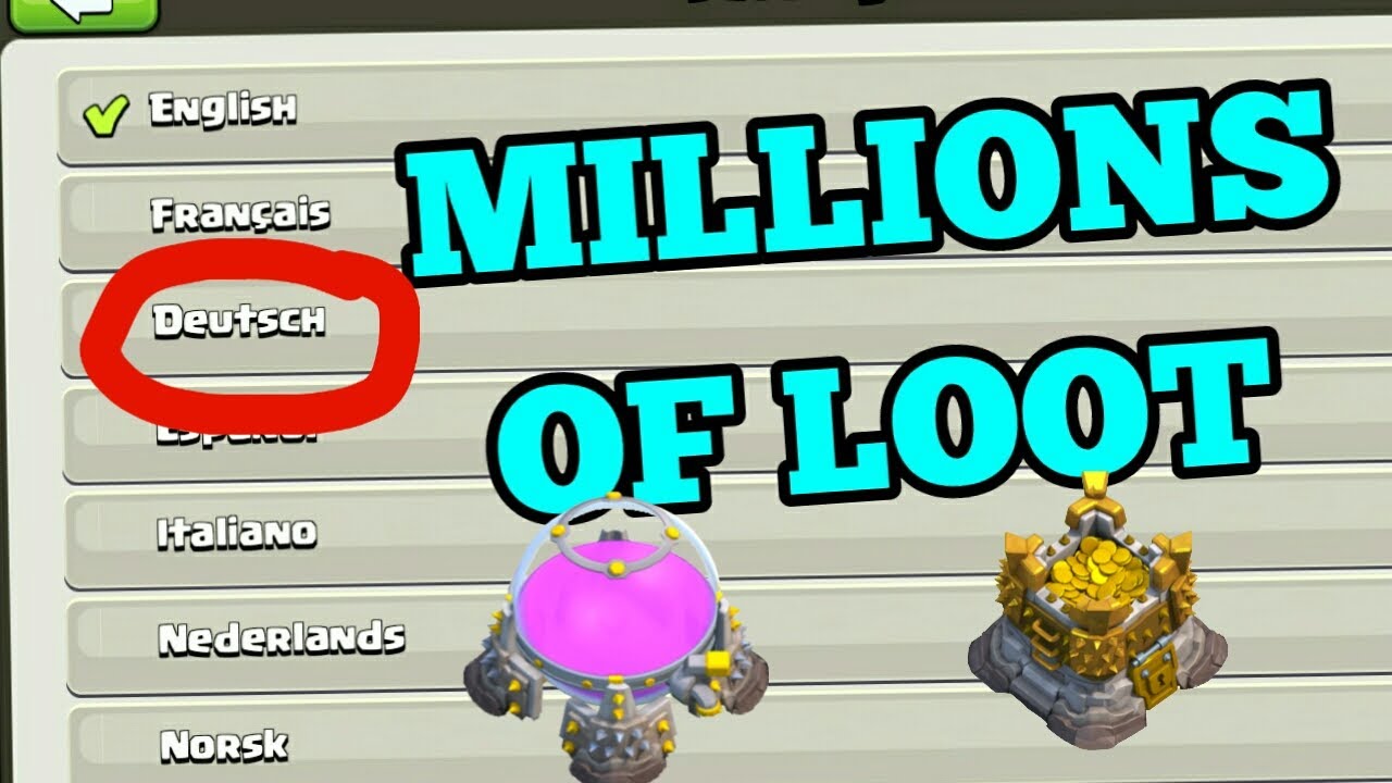 Clash of clan (BEST LANGUAGE TO FIND LOOT)COC - YouTube