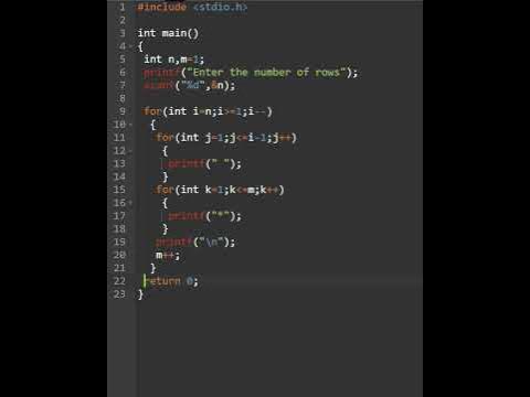 C program to print mirrored right triangle pattern || #shorts #code # ...