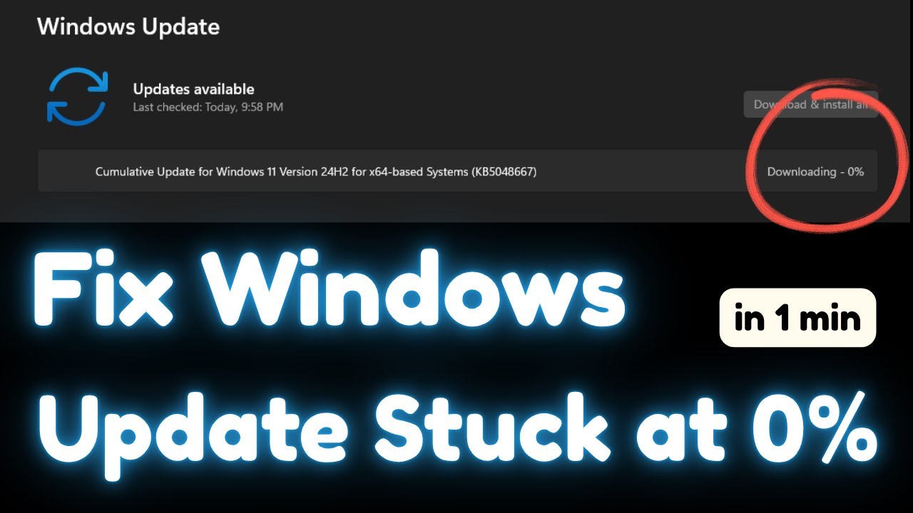 🔧 How to Fix Windows Update Stuck at 0% (Fast & Guaranteed) - YouTube