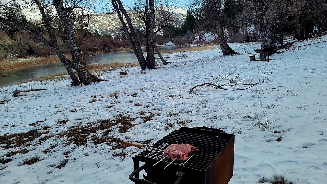 Snow covered Jackson Lake is a sag pond created by the mighty San ...