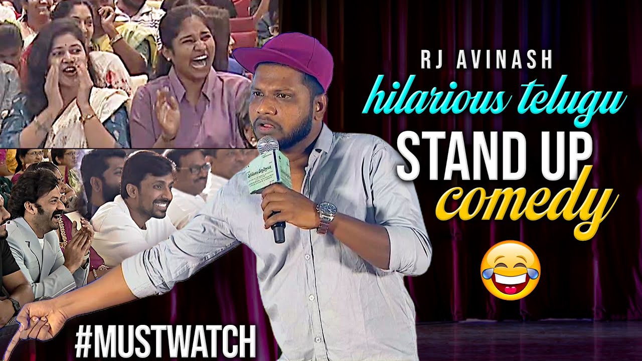 RJ Avinash Hilarious Telugu Stand Up Comedy @ Sharathulu Varthisthai ...