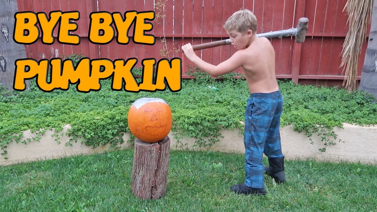 PUMPKIN SMASHING WITH A SLEDGEHAMMER! - YouTube