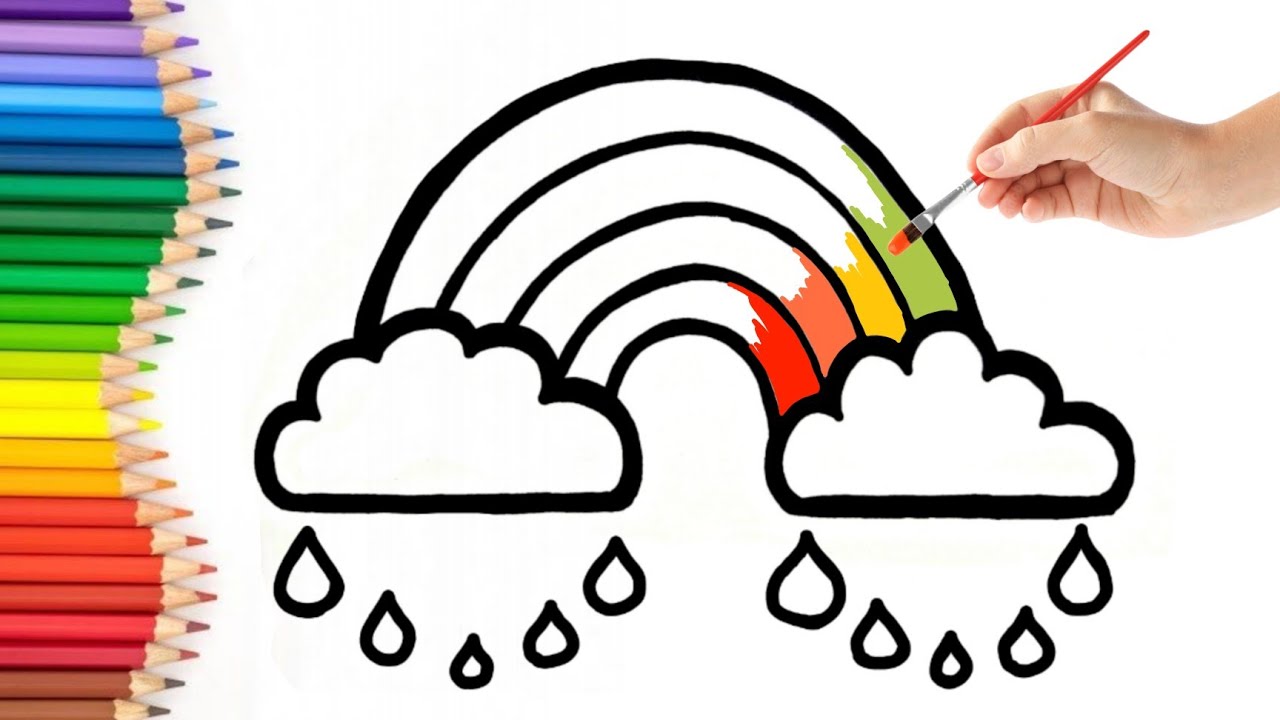 LEARN HOW TO DRAW A RAINBOW🌈 CLOUD☁️ DRAWING & COLOURING 🔴🟠🟡🟢 RAINBOW ...
