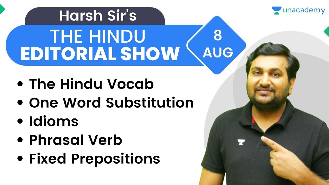 The Hindu Editorial Show | 08 August 2023 | Harsh Raj Singh - YouTube