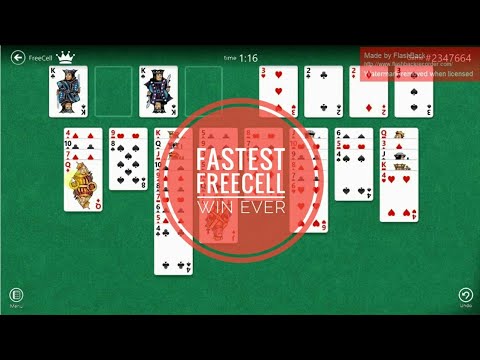 Fastest Free Cell Win - YouTube