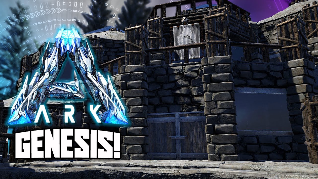 Building The Big Arctic Base! Stone, Glass & Wood Base Build! [ARK ...