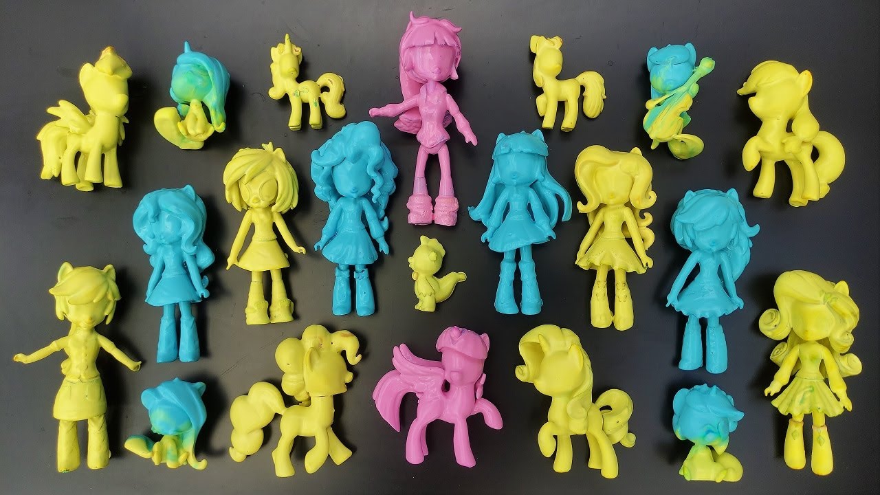 Cleaning My Little Pony Toys, Equestria Girls, Fluttershy, Rainbow Dash ...