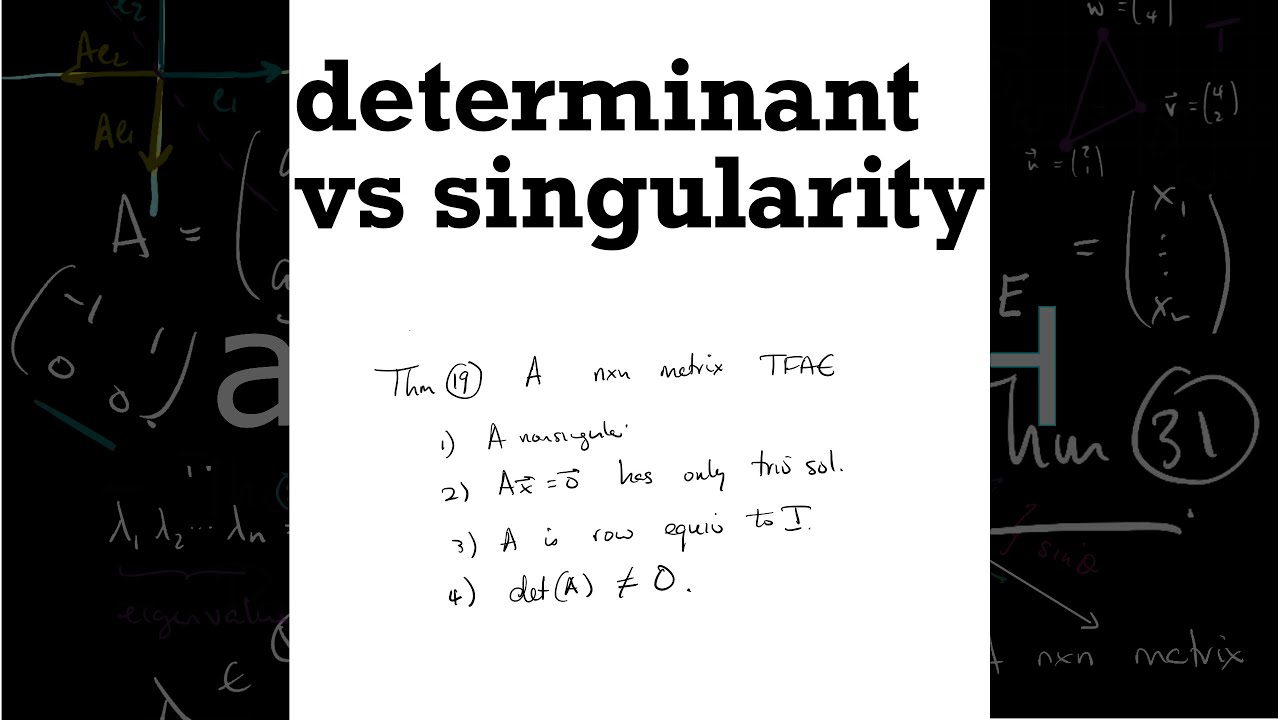 The DETERMINANT and SINGULARITY // Short Lecture // Linear Algebra ...