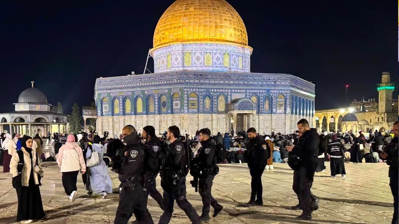 “At the time of Fajr dawn prayer, the Dome of the Rock mosque, the ...