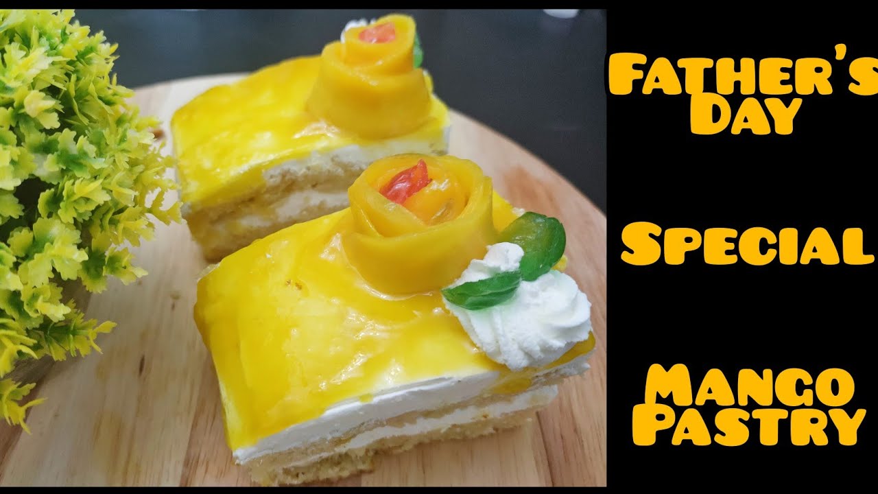 Mango pastry | Easy mango pastry| Mango cake recipe | Mango flavoured ...